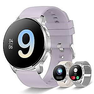 Smart Watch for Women (Answer/Make Call), Fitness Tracker for Android and iOS Phones Waterproof Smartwatch with 1.32" HD Full Touch Screen AI Voice Control Heart Rate Sleep Monitor Pedometer, Silver
