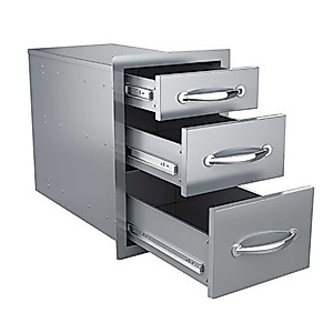 SUNSTONE B-TD18 14-Inch Flush Triple Access Drawer
