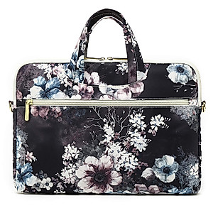 Canvaslove Small Chrysanthemum Water Resistant Light Weight Laptop Shoulder Messenger Bag for MacBook Air Pro 13 inch,MacBook 14 inch,Surface Laptop 13.5 inch and 13.3 Inch-14 inch Laptop