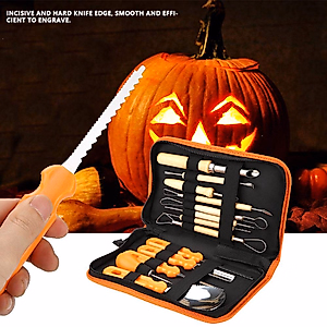 Pumpkin Carving Tool Kit Heavy Duty Stainless Steel Carving Set Easily Carve Sculpt Halloween Halloween Pumpkin Carving Tools Carving Kit Halloween Heavy Duty Carving Set with Carrying Case