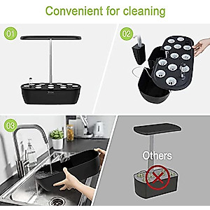 Diivoo Indoor Herb Garden, 12 Pods Hydroponics Growing System with Grow Light, Smart Garden Planter for Family Home Kitchen, Automatic Cycle Timer Germination Kit, Height Adjustable