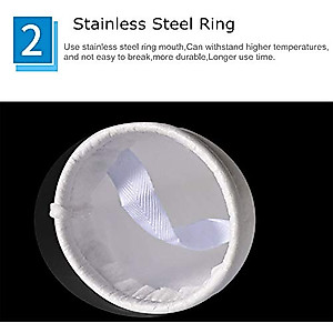 4 Inch Ring Polypropylene Felt Filter Bag 5 Micron 4" x 14" Liquid Aquarium Filter Socks Size 4 - Pack of 2 (4" x 14", 5 Micron)