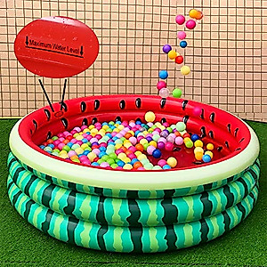 Kiddie Pool, 60" X 15" Watermelon Baby Pool for Outside, Kids Swimming Pool for Backyard, Huge Inflatable Ball Pit Pool for Toddler, Blow Up Pool for Kids