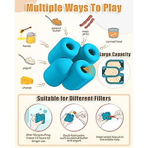 Moonorange Treat Dog Toy, Dog Chew Toys for Aggressive Chewers, Interactive Slow Feeder Dog Toys, Durable Fillable Toy Collection, Frozen Feeding Dog Toy for All Breed Sizes (Blue)