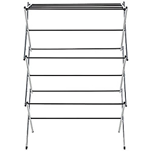 Amazon Basics Foldable Laundry Rack for Air Drying Clothing - 41.8" x 29.5" x 14.5", Chrome