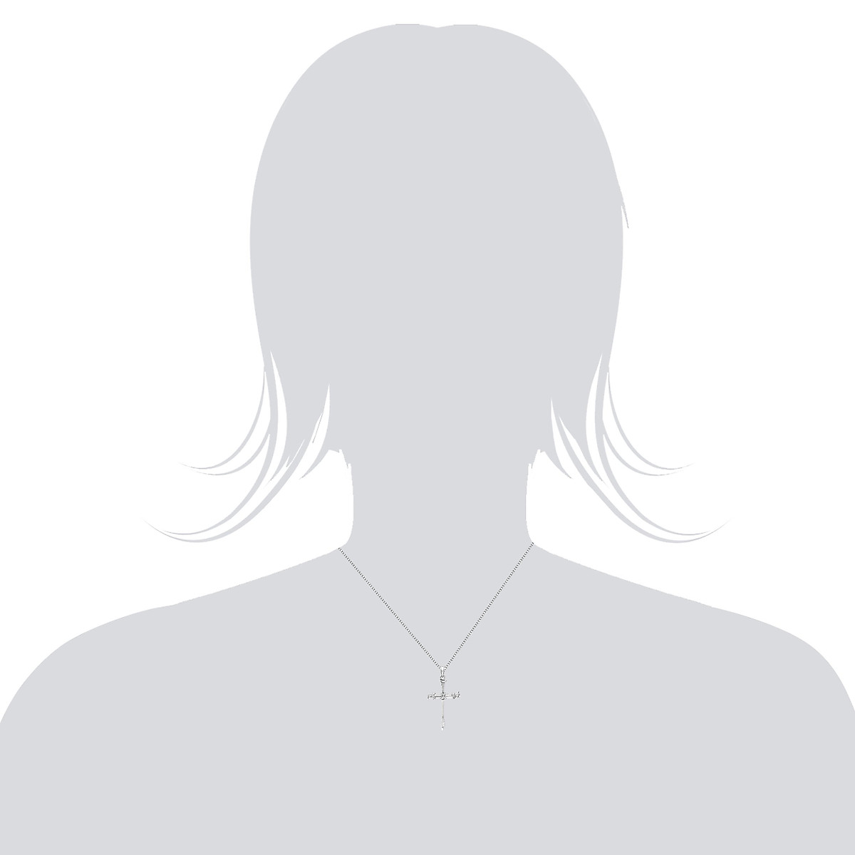 Honolulu Jewelry Company Sterling Silver Rope & Nail Cross Necklace Pendant with 18" Box Chain