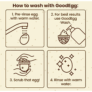 GoodEgg The Original Egg Brush - Silicone Egg Cleaning Brush for Farm Fresh Eggs, Removes Chicken Coop Nasties - Ideal for Backyard Chickens, Homesteaders & Egg Collectors (Standard Sized Eggs)