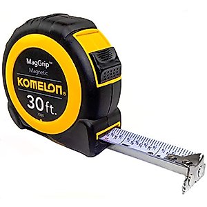 Komelon 7330; 30' x 1" Magnetic Neo MagGrip Tape Measure, Yellow/Black, 30-Feet