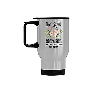 Hair Stylist Coffee Mug - Stainless Steel Travel Cup - 14 Ounce Travel Mug or Office Tea Cups
