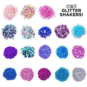 Horizon Group USA Glitter Shakers, 18-Pack, Assorted Glitter & Confetti, Fine Glitter, Chunky Glitter, Great for Resin Projects, Group Arts & Crafts, DIY Projects, Back to School Supplies & Art Class