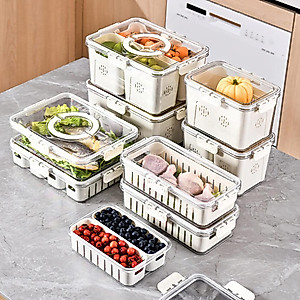 RUDINO,Fridge Organizer,Fridge Storage,Fridge Organizers And Storage Clear,Fridge Organization,Fridge Storage Containers,Stackable With Lid For Fruit,Refrigerator Tissue,Vegetables,Food And Beverages.