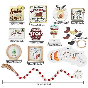 2PCS Christmas Tiered Tray Decor, Tiered Tray Christmas Decor Set, Tiered Tray Decoration, Christmas Wood Signs Christmas Decorations New Year Holiday Decor