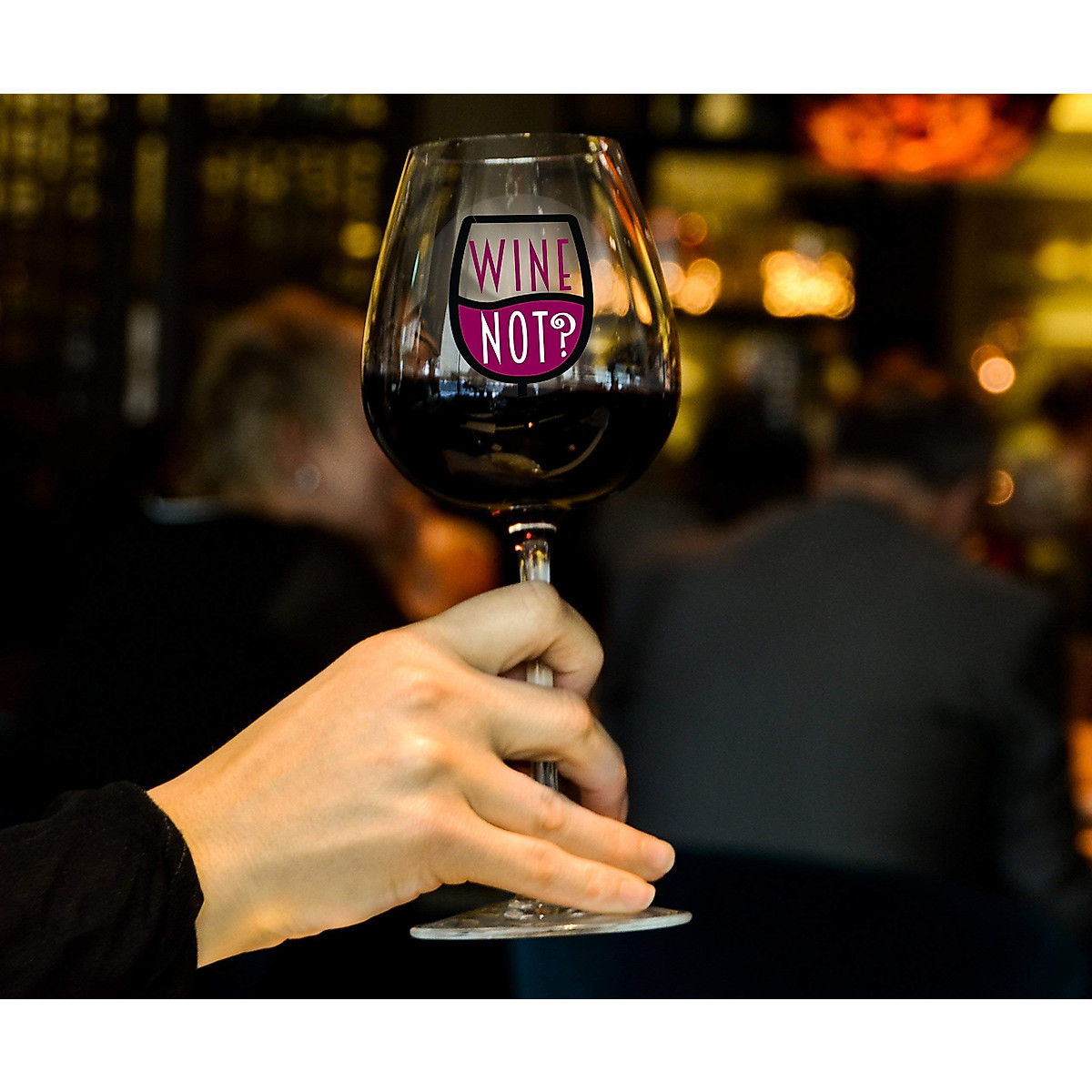 Twerp Funny Wine Glass Markers | Stickers for Stemless Wine Glasses | Set of 12 Static Cling, REUSABLE Stickers | Funny Wine Party Supplies | Great Alternative to Wine Charms