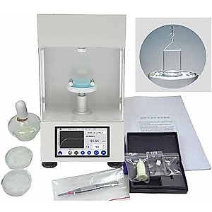 VTSYIQI Surface Tension Meter Interfacial Tensiometer Automatic Liquid Surface Tensiometer Measurement with Platinum Ring Measuring Range 0-1000mN/m Resolution 0.1mN/m 110V for Oil Industry Test