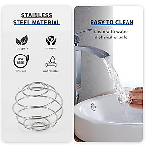 BooMetCheer 4 Pcs 2.1-Inch Large Size Shaker Balls for Protein Shakes,Milkshake and Salad Dressing,Stainless Steel Shaker Ball,Blender Ball Replacement