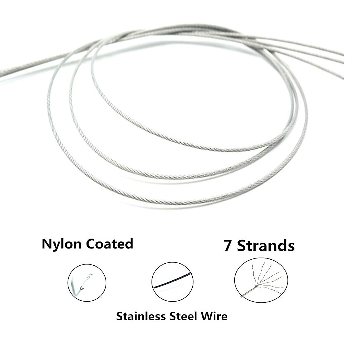 Fishing Hook with Steel Leader Single Eagle Claw Hook Bottom Fishing Rig-10pcs Nylon Coated Fishing Wire Leader Rigs (Hook Size:6/0)