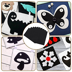 Mozeat Lens Black Felt Fabric, 10 Pcs 11.8 * 7.9 Inch Felt Sheets for Crafts, 1mm Thick Hard Fabric Skin Felt, Stiff Felt Sheet Felt Squares Material for DIY Projects Craftwork Patchwork Decoration