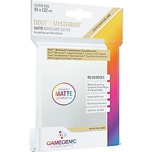Matte Board Game Sleeves | Pack of 90 Matte Sleeves | 81 by 122 mm Card Sleeves Optimized for Use with Dixit and Mysterium | Premium Card Protection | FFG Sand Color Code | Made by Gamegenic