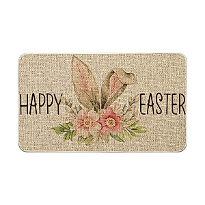 Artoid Mode Elegant Welcome Cute Bunny Ears Easter Doormat, Seasonal Spring Summer Holiday Low-Profile Yard Floor Switch Mat for Indoor Outdoor 17 x 29 Inch