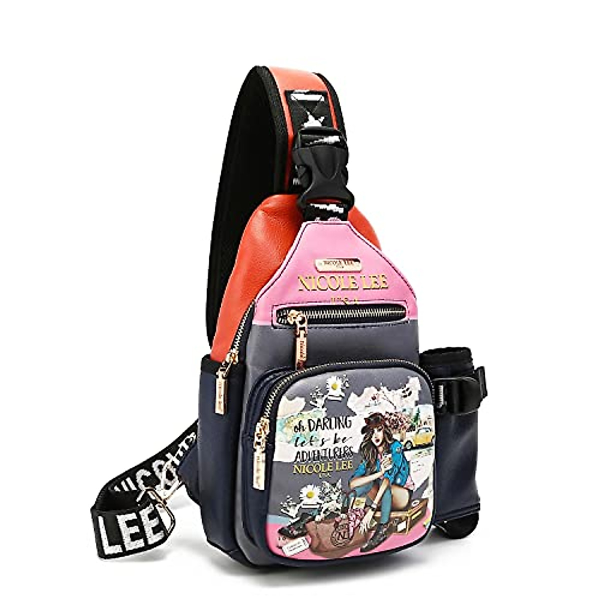 Nicole Lee SLING BACKPACK WITH BOTTLE HOLDER (TOGETHER WE STAND)