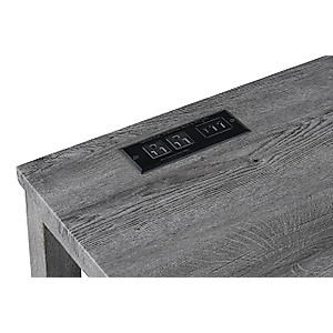 Knocbel Industrial 3-Person Counter Height Bar Table Set with Power Outlet, 4-Piece Dinette Set with Padded Seat Stools, Apartment Condo Small Space Pub Bistro Dining Furniture Set (Gray)