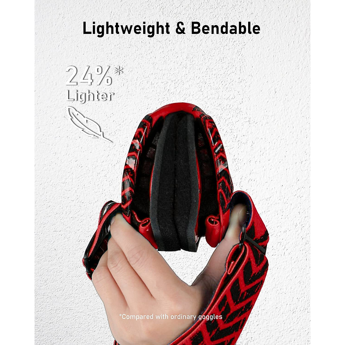 BELINOUS Kid Riding Goggles for ATV Dirt Bike Motorcycle Motorcross MX, UV Protectioin, Youth Dirt Bike Goggles for Kids 3-12 with Soft Strap, Red