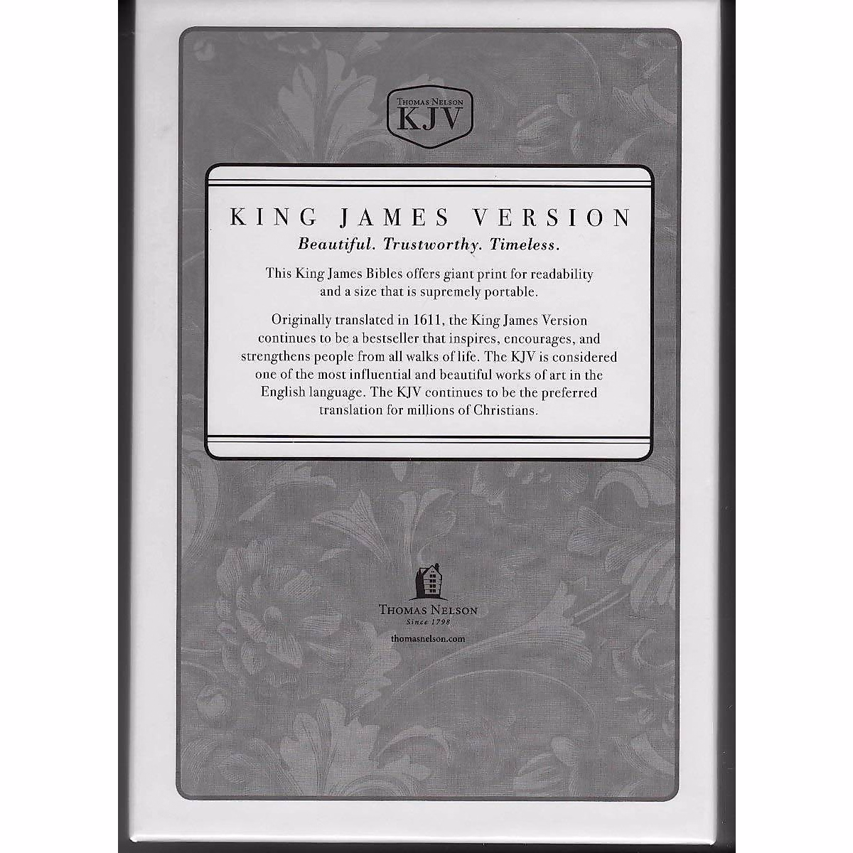 Thomas Nelson KJV Holy Bible, Giant Print Edition, Brown Leathersoft