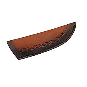 SZCO Supplies 8" Fixed Blade Full-Tang Bone/Horn Handle Upsweep Outdoor Hunting Skinner Knife with Sheath, White/Black