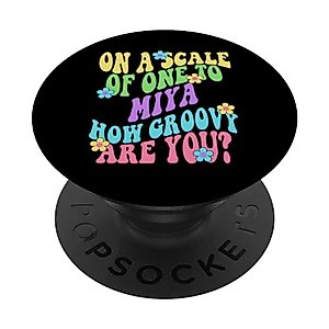 MIYA Cute Retro Girls Groovy MIYA Personalized Name PopSockets Standard PopGrip