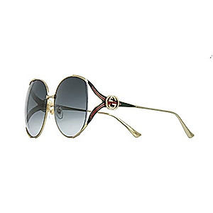 Gucci GG0225S Sunglasses Gold w/Grey Gradient Lens 63mm 001 GG0225/S GG 0225/S GG 0225S