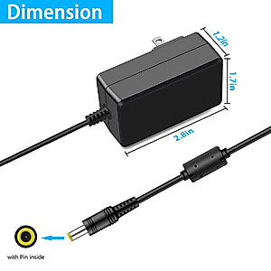 12V Power Supply Charger Cord for Sony Blu Ray DVD Player, 12Volt Plug for Sony BDP-Series BDP-S3700 BDP-S3200 BDP-S6700 BDP-S1700 BDP-S6500 BDP-S3500. Replacement for Sony AC-M1208UC AC Adapter.