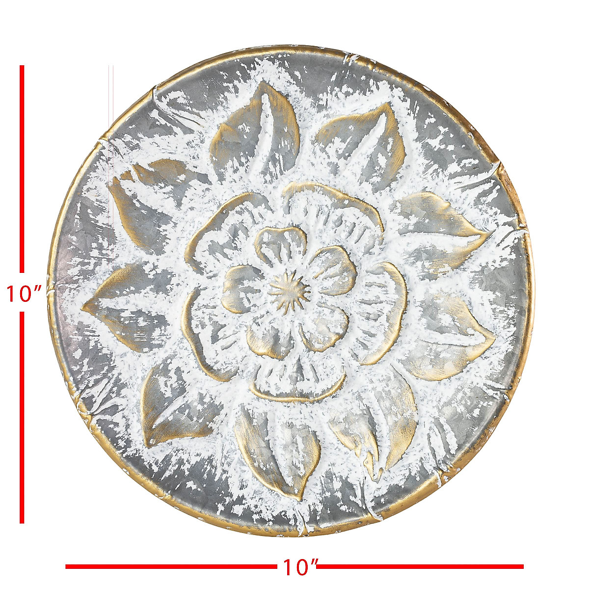 Foreside Home & Garden Flora Metal Decorative Tray