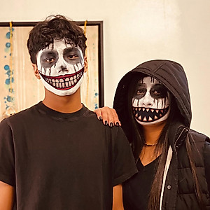 75+ PCS 21 Sheets Halloween Prank Makeup Temporary Tattoos, Horror Clown Face Tattoos, Face Decals Fake Tattoos for Adults and Kids, Zombie Makeup Scar Cosplay Halloween Tattoos for Party Halloween