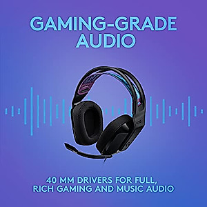 Logitech G335 Wired Gaming Headset, with Flip to Mute Microphone, 3.5mm Audio Jack, Memory Foam Earpads, Lightweight, Compatible with PC, PlayStation, Xbox, Nintendo Switch – Black