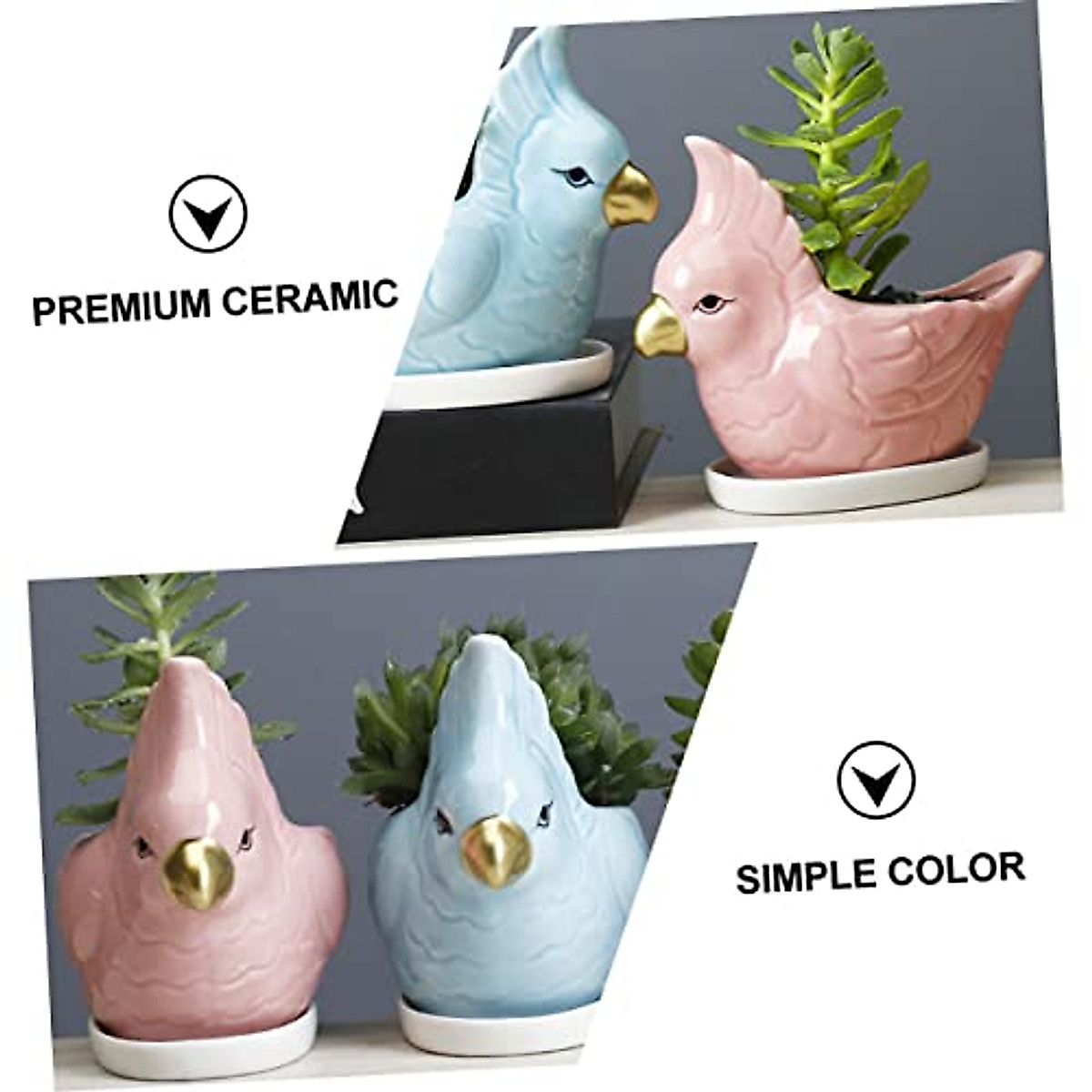 ORFOFE 1 Set Ceramic Flowerpot Parrot Animal Planter Ceramic vases for Flowers Animal Flower Pot Plant Pot Mini vases for Flowers Succulent Flowerpot Succulents Ceramics Small Ceramic