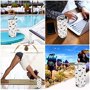 Dog Basset Hound Tumbler with Lid and Straws Insulated Travel Mug Stainless Steel Coffee Cup Double Wall Vacuum Tumblers Water Cup for Office Men Women Tea 20oz Gifts