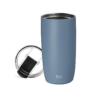 Simple Modern Travel Coffee Mug Tumbler with Flip Lid | Reusable Insulated Stainless Steel Cold Brew Iced Coffee Cup Thermos | Gifts for Women Men Him Her | Voyager Collection | 16oz | Blue Dune