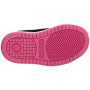 DC girls Court Graffik Skate Shoe, Black/Pink Stencil, 2 Little Kid US