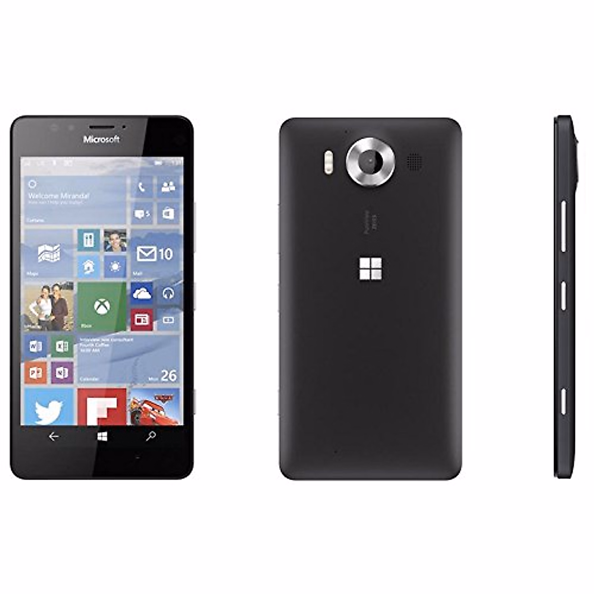 Microsoft Lumia 950 XL RM-1085 32GB Black, Single Sim, 5.7", 20MP, 3GB Ram, Unlocked International Model, No Warranty