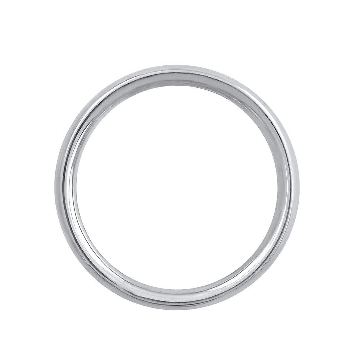 14K White Gold 4mm Plain Wedding Band (Ring Size 10)