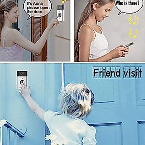Tosuny Wireless Voice 2Way Intercom Doorbell with Builtin Speaker, Home Security Access Control System with 6 Months Long Standby time, Door Chime