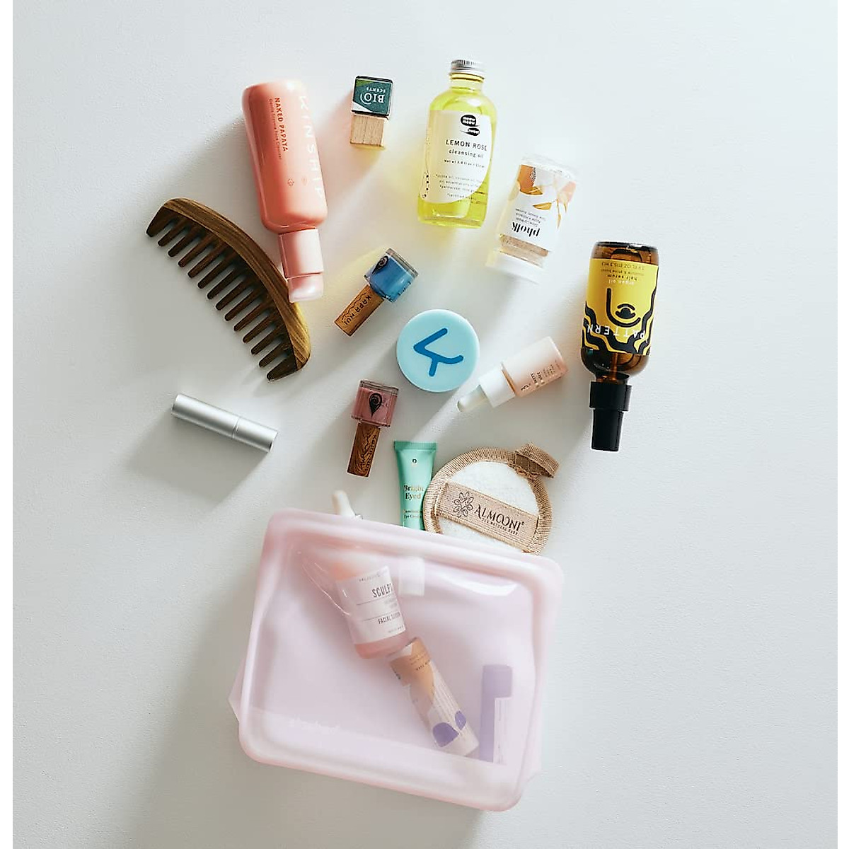 Stasher Silicone Reusable, Stand-Up Mid (Clear) | Food Meal Prep Storage Container | Lunch, Travel, Makeup, Gym Bag | Freezer, Oven, Microwave, Dishwasher Safe, Leakproof