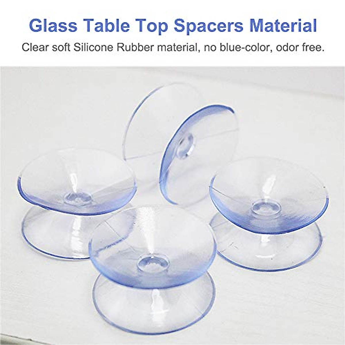 10 Pack Double Sided Suction Cups Compatible with Glass Table Top, Clear Suction Cups Window Hanger Suction Cup Without Hooks Sucker Pads for Home Kitchen Glass Table Top Spacers(Size:35mm)