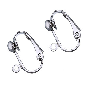 Bememo 36 Pack Clip-on Earring Converter with Easy Open Loop for DIY Earring and Turn Any Studs or Pierced into Clip on (Silver)