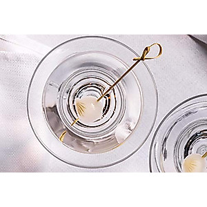 Cabot & Carlyle Bamboo Cocktail Picks 300 Pack 4.1 inch With Looped Knot Fancy Bamboo Toothpicks for Appetizers Cocktail Toothpicks Natural Bamboo Picks Bamboo Skewers 4 inch Long Toothpicks