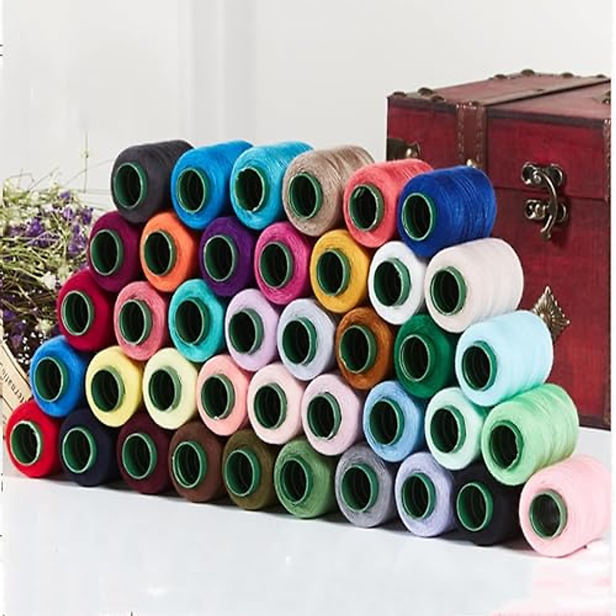 Sewing Kit,Sewing Box,Household Old-Fashioned Wooden Sewing Box Set, with Thread/Needle/Scissors and Other Accessories, Suitable for Mothers, Grandma, Brown