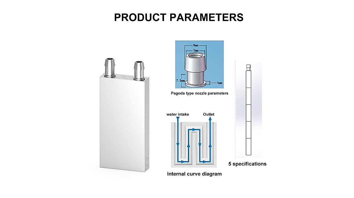 DIYhz Aluminum Water Cooling Block - 2pcs for PC Cooling