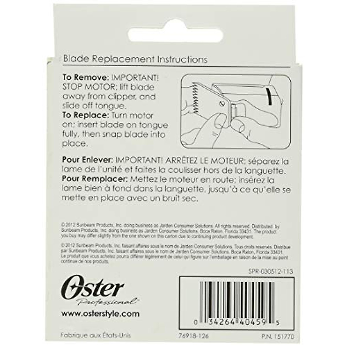 Oster Professional 76918-126 Replacement Blade, Classic 76/Star-Teq/Power-Teq Clippers, Size #2, 1/4" (6.3 mm)