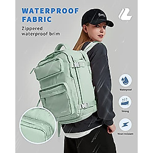 LIVACASA Waterproof Travel Backpack for Women, 40L Airline Approved Carry on Laptop Backpack with Compartment and USB Port