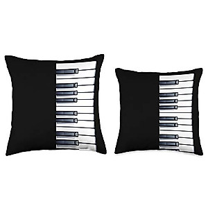 Obeezon Classic Keys for Piano Girls and Music Lovers Gift Throw Pillow, 16x16, Multicolor